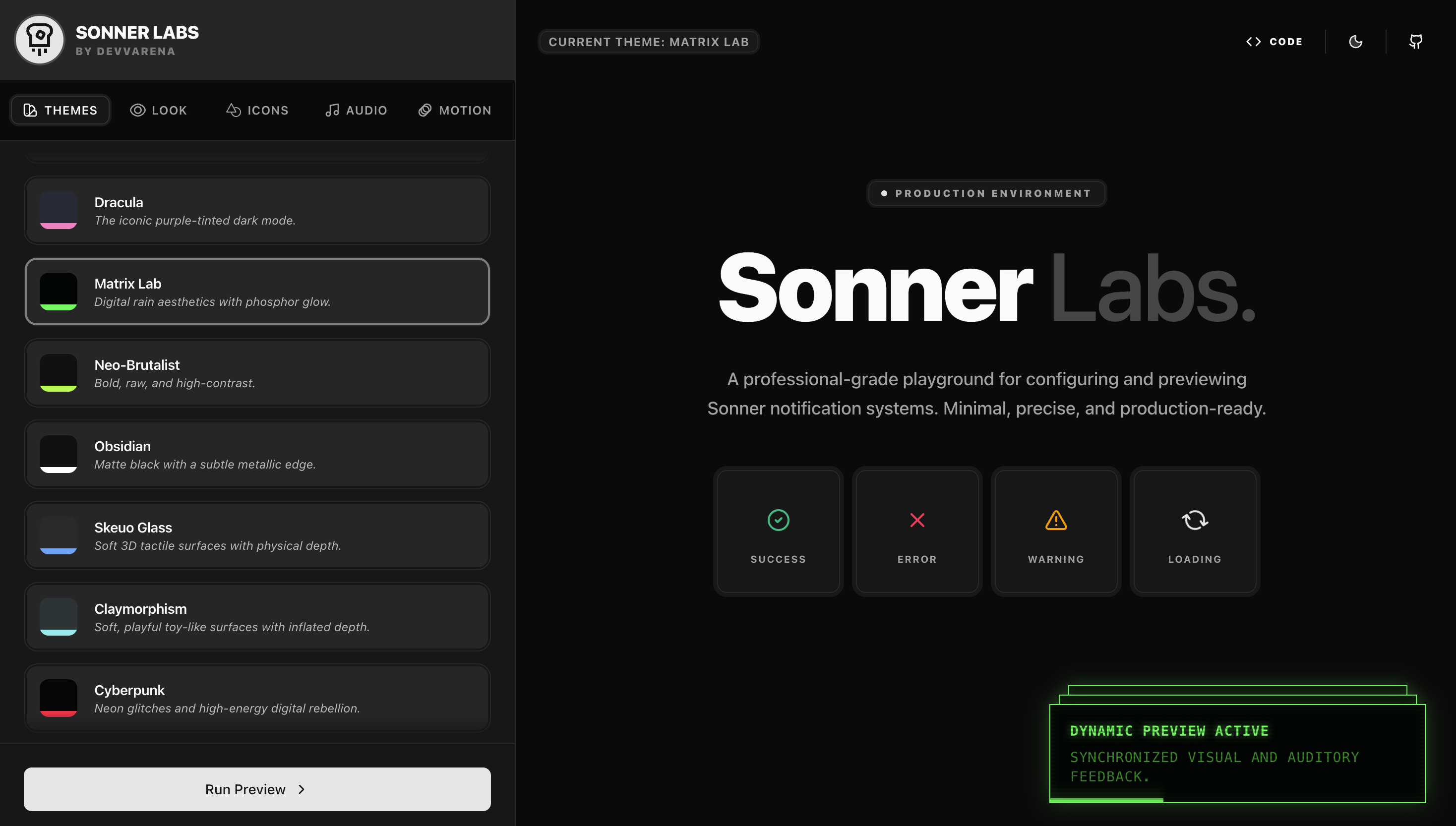 Sonner Labs | UI Toast Configurator